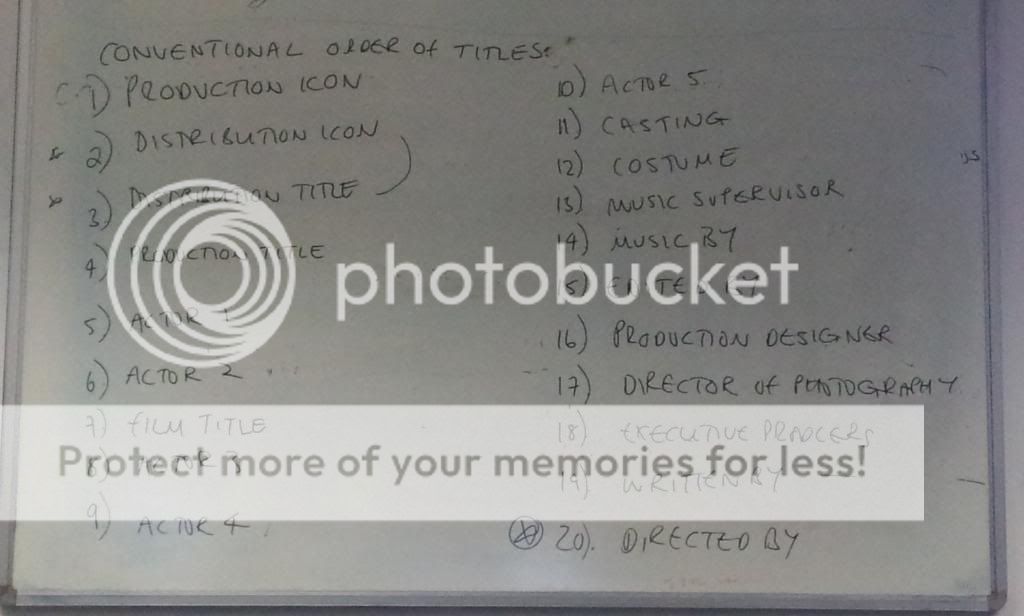 Group 41 - Media Studies: Conventional order of titles